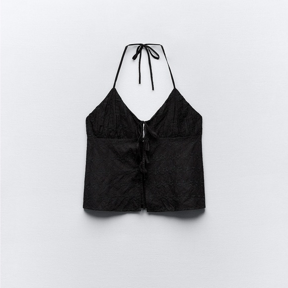 Zara | Tops | Zara Embroidered Halter Top | Poshmark